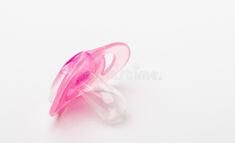 Pink pacifier isolated stock photo. Image of pink, path - 65180896