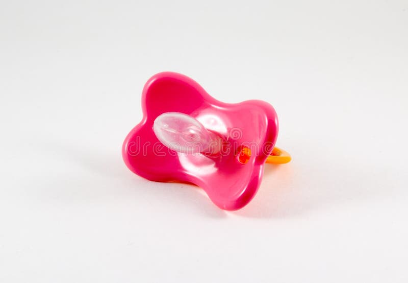 Pink Pacifier on a White Background Stock Photo - Image of sleep ...
