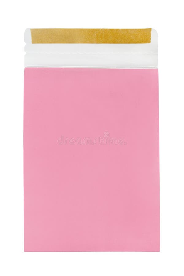 Pink packet isolated stock photo. Image of deliver, studio - 206258606
