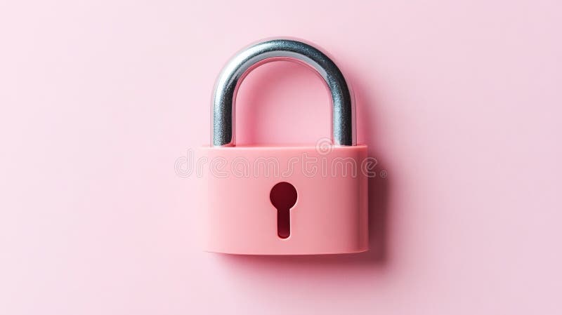 Pink Padlock on a Pink Background, Concept of Safety, Security, and ...