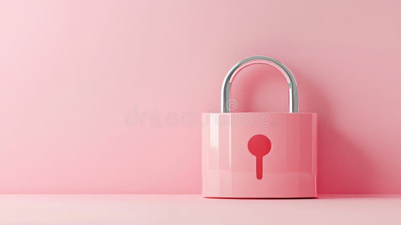 Pink Padlock on Pink Background Security and Privacy Symbolized in ...