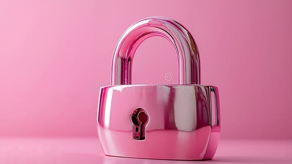 A Pink Padlock on a Pink Background Stock Illustration - Illustration ...