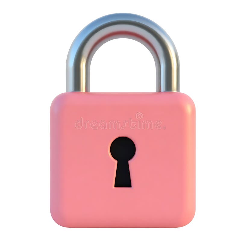 Pink Padlock Security Icon Digital Asset for Website Design Stock ...