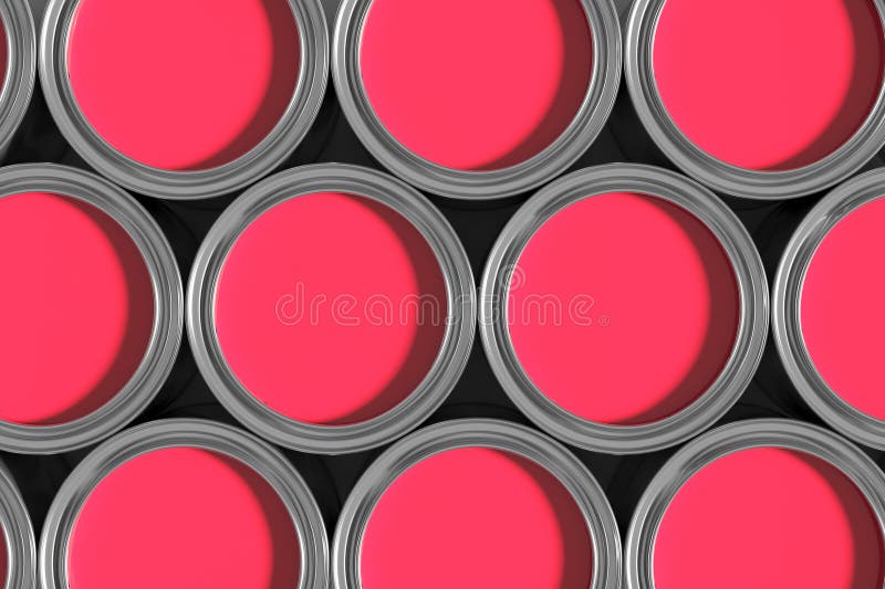 Pink Paint Cans Forming a Colorful and Vibrant Pattern Stock ...