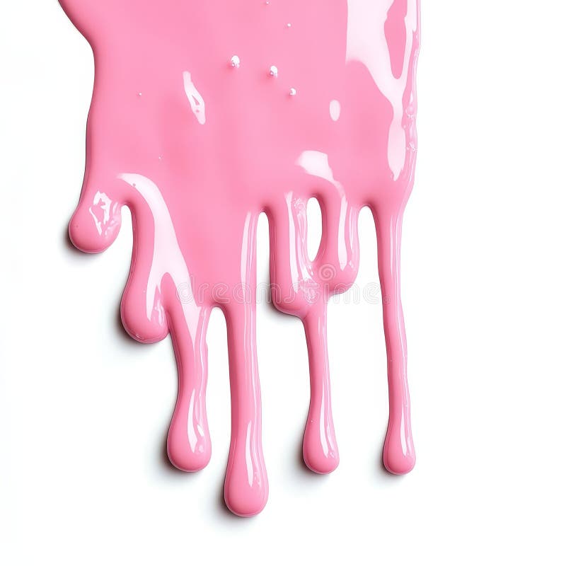 A Pink Paint Drips Down a White Background Stock Illustration ...