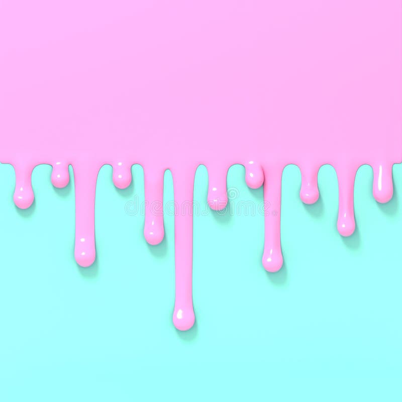 Pink Paint Drips Flow Down Blue Wall Stock Illustration - Illustration ...