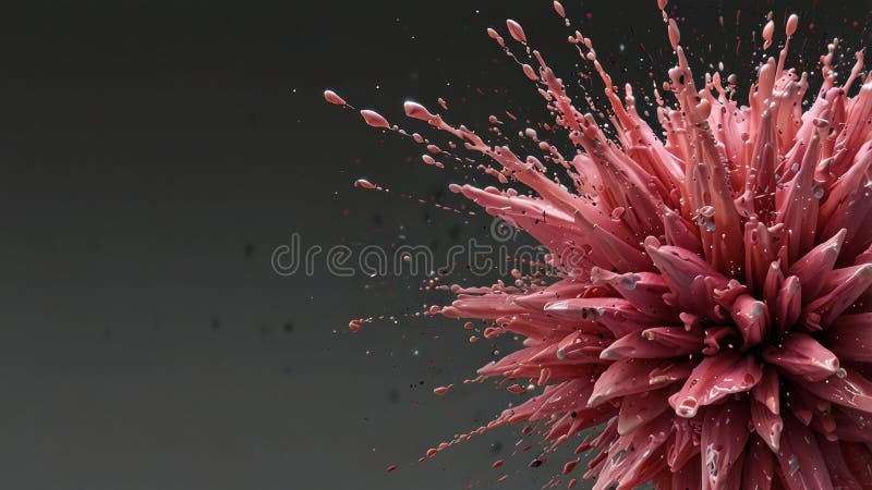 Pink Paint Exploding and Forming a Flower Shape Stock Image - Image of ...