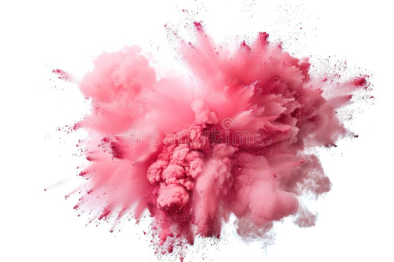 Pink Paint Explosion Abstract Background. Colored Cloud on White Stock ...