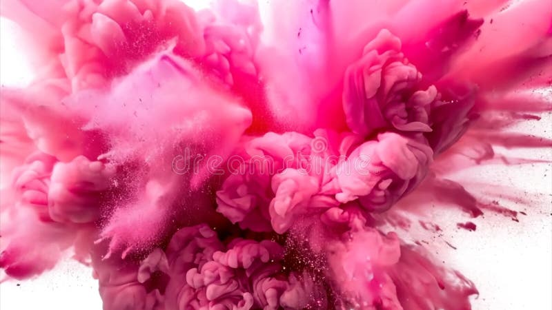 Pink Paint Explosion Splash Abstract Background. Colorful Cloud, Dust ...
