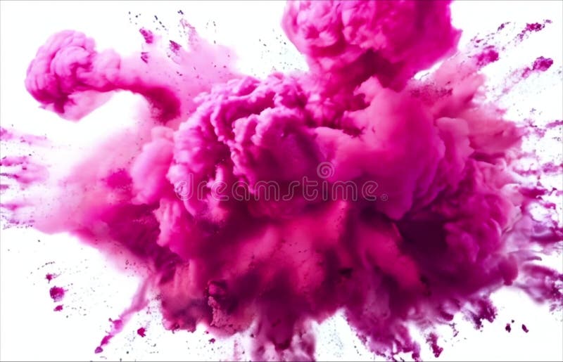 Pink Paint Explosion Splash Background. Colorful Cloud, Dust Explode on ...