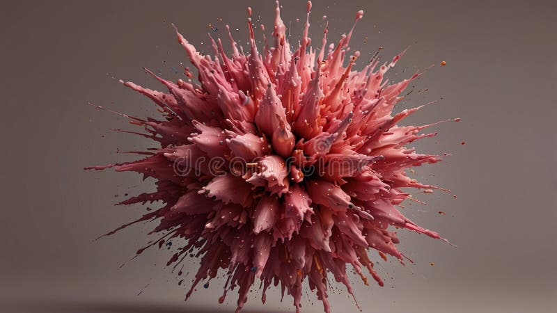 Pink Paint Explosion Splashing on Neutral Background Stock Photo ...