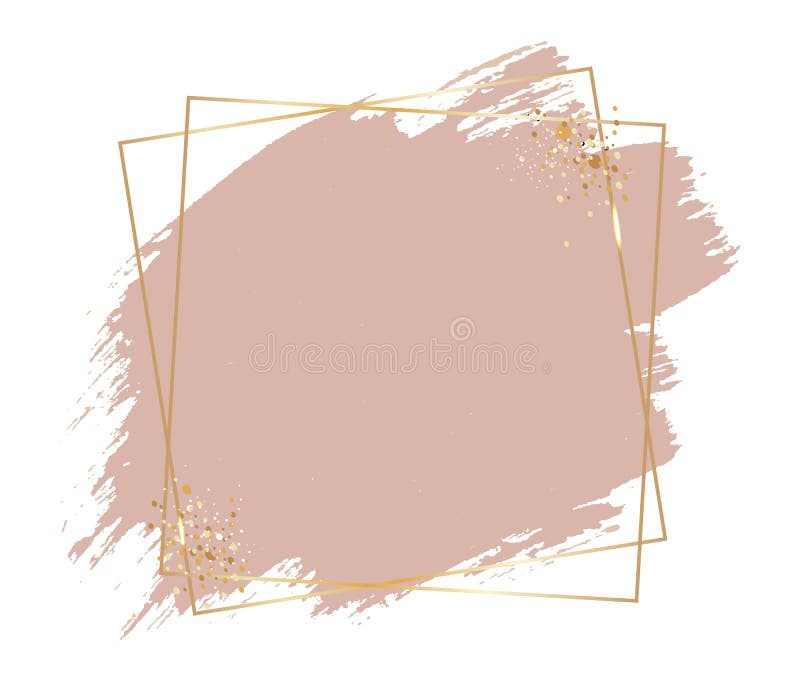 Pink Paint with Golden Frame White Background Stock Vector ...