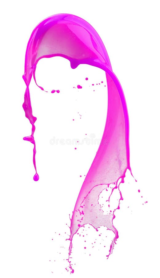 Pink Paint Splash Isolated on a White Background Stock Image - Image of ...