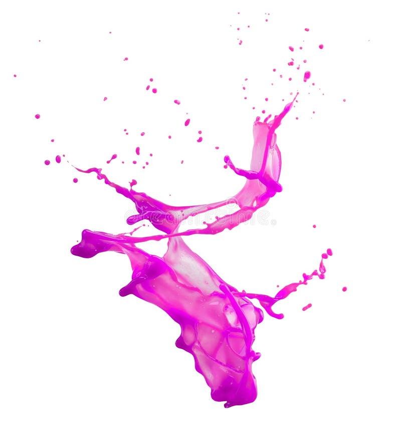 Pink Paint Splash Isolated on a White Background Stock Image - Image of ...
