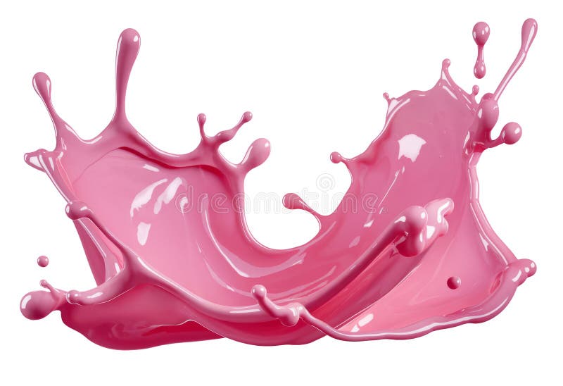 Pink Paint Splash Isolated on White Background Stock Illustration ...