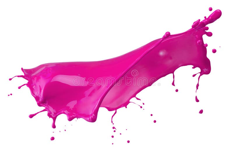 Pink Paint Splash Isolated on a White Background Stock Image - Image of ...