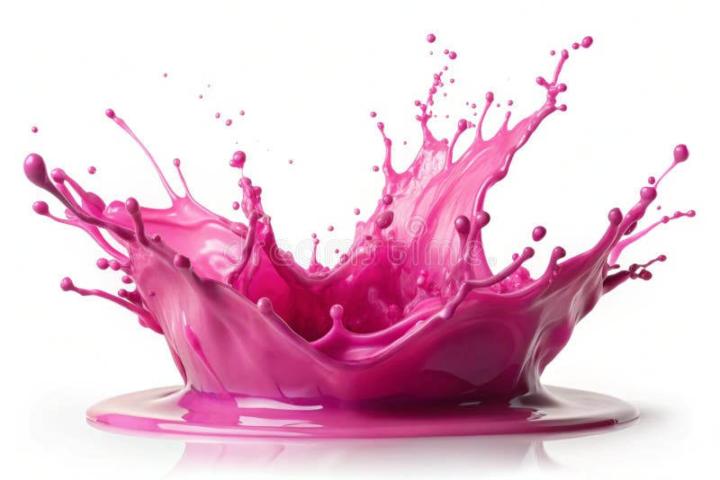 Pink Paint Splash Isolated on White Background Stock Illustration ...