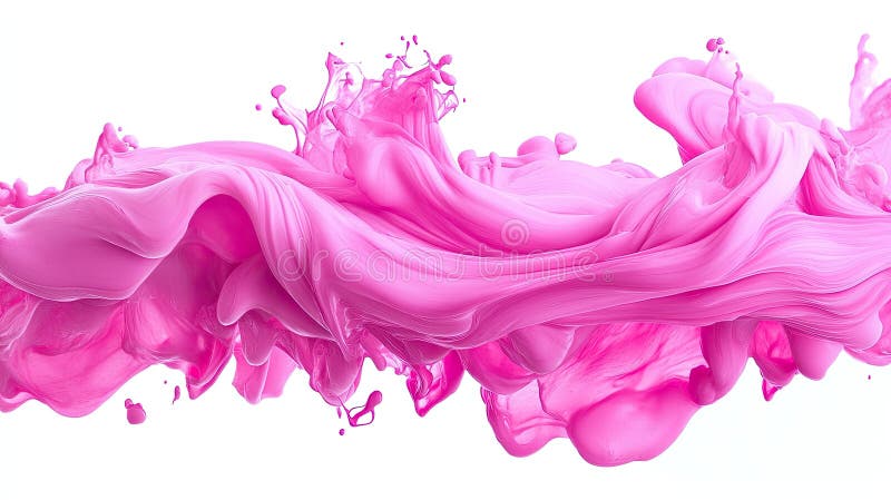 Pink Paint Splash, Liquid, Flow, Dynamic, Abstract Stock Illustration ...