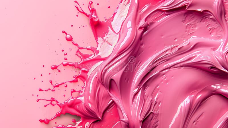 Pink Paint Splatter and Swirl.Whimsical Waves Stock Illustration ...