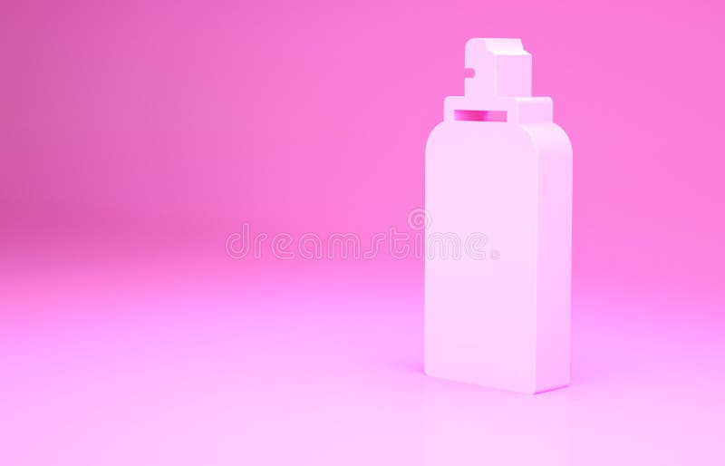 Pink Paint Spray Can Icon Isolated on Pink Background. Minimalism ...