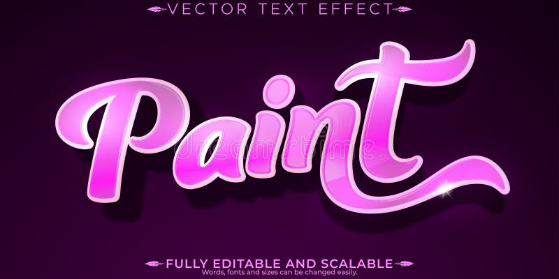 Pink Paint Text Effect, Editable Sugar and Sweet Text Style Stock ...