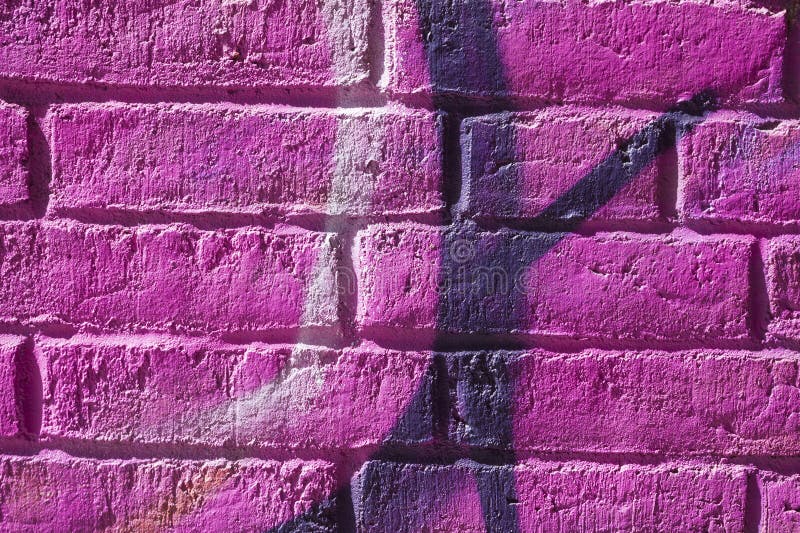 Pink Painted Brick Wall As Background Stock Photo - Image of pink ...