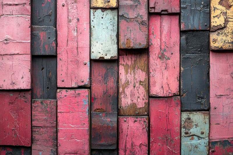 Pink Painted Colored Rustic Wooden Boards Texture Background Stock ...