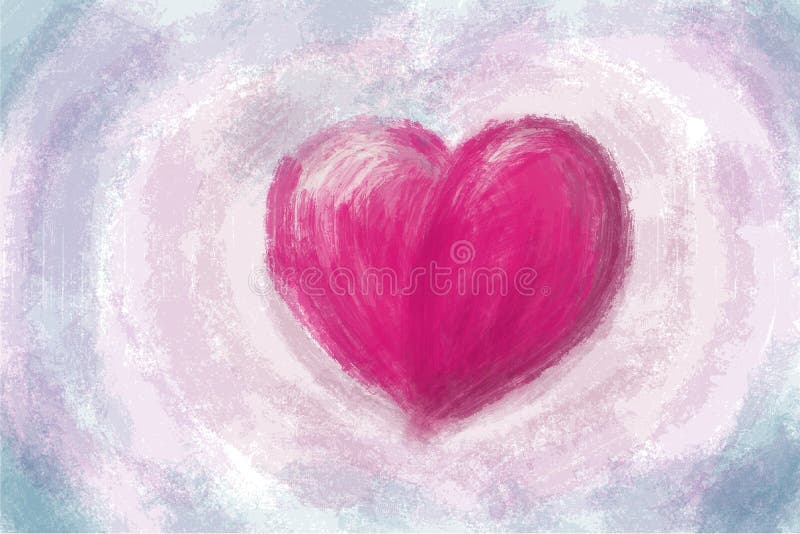 Pink Painted Heart on a Bed Background Stock Illustration ...