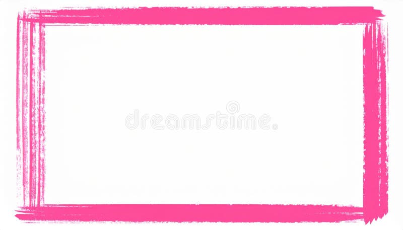 Pink Painted Rectangular Frame on White Background Stock Illustration ...