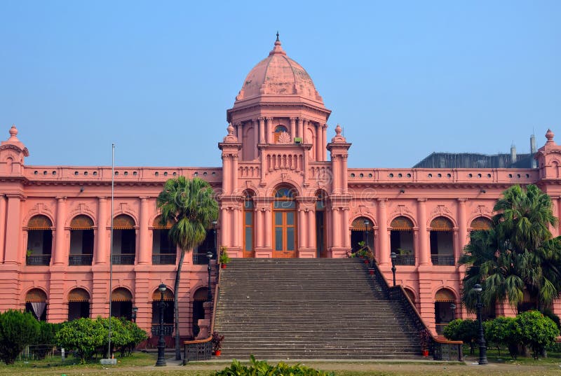 Pink Palace stock image. Image of orange, scrubs, bangladesh - 38116399