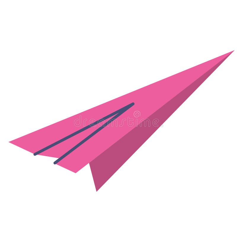 Pink Paper Airplane Icon. Vector Stock Vector - Illustration of folded ...