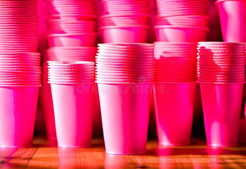 Pink Paper Cups Filled with Cotton Candy Stock Illustration ...
