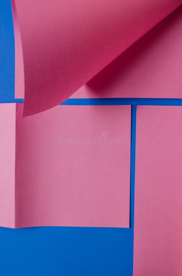 Pink Paper Cutouts on an Blue Background Stock Photo - Image of paper ...