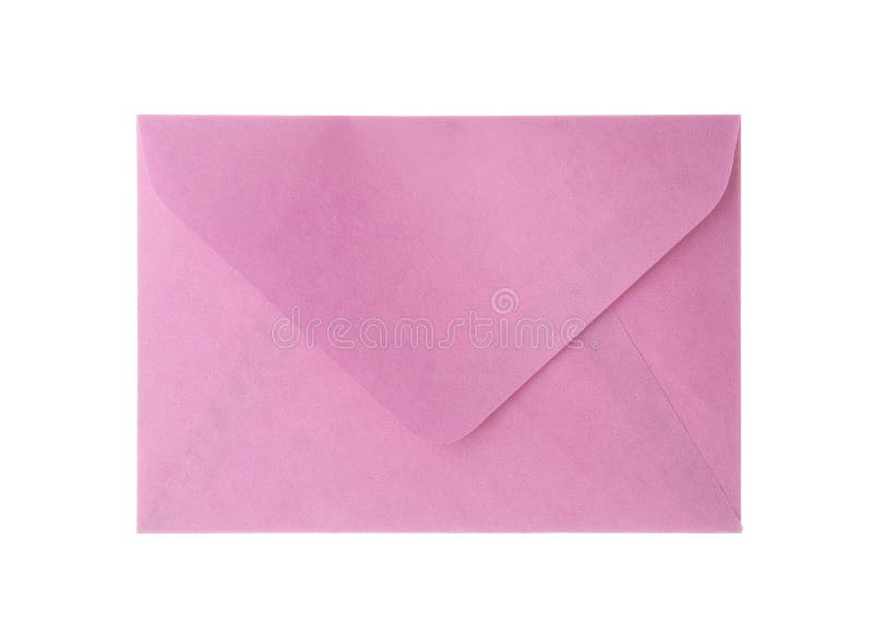 Pink Paper Envelope Isolated on White. Mail Service Stock Image - Image ...