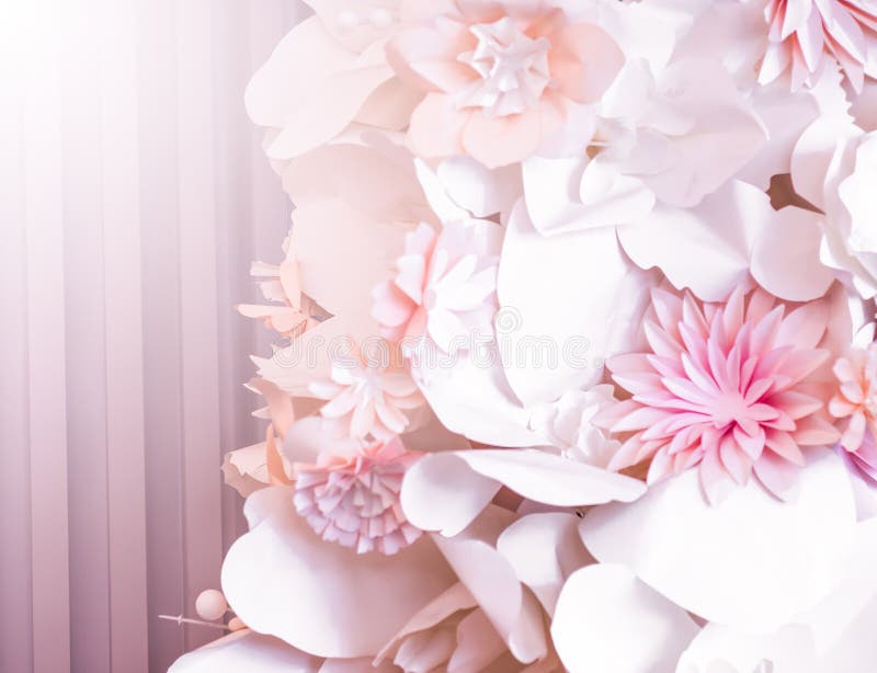 Pink paper flowers stock illustration. Illustration of handicraft ...