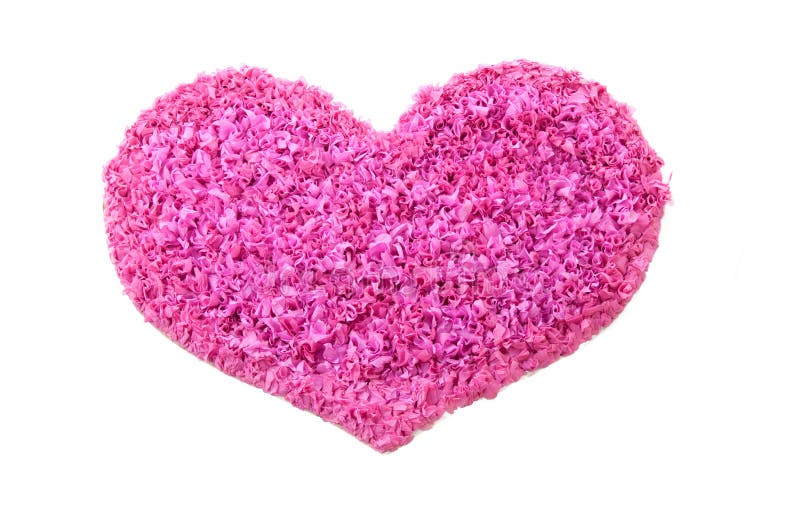 Pink Paper Heart on the White Background Stock Image - Image of ...