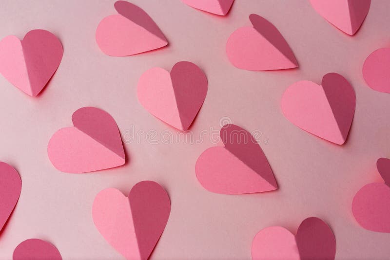 Two Paper Hearts in Cardboard Box Isolated on White Background. Stock ...