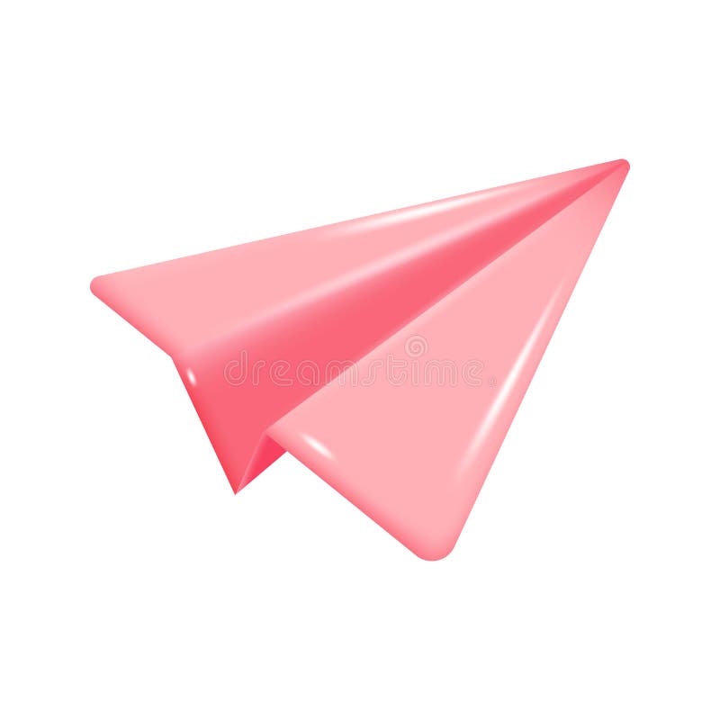 Pink Paper Plane Isolated on White Stock Vector - Illustration of ...
