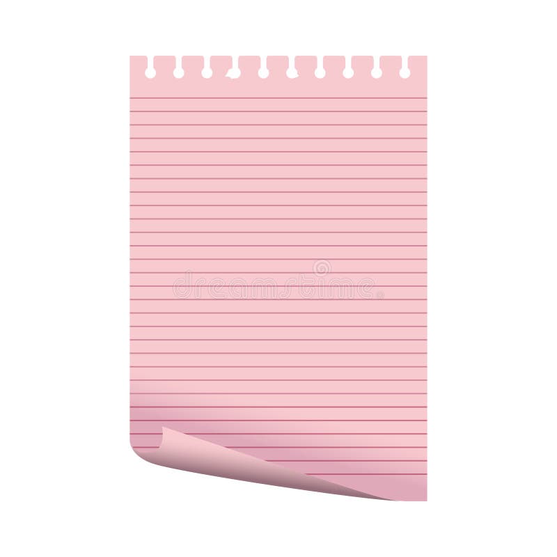 Pink Paper Sheet Note Isolated Icon Stock Vector - Illustration of ...