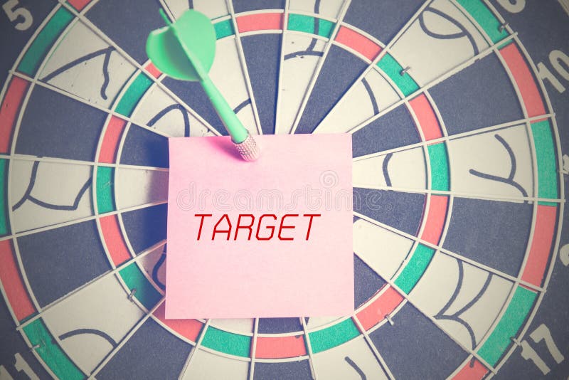 Pink Paper with Target Text Pierced on Dart Stock Image - Image of ...