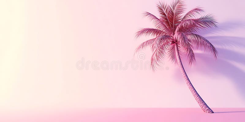 Pink Paradise Minimalist Palm Tree Background Stock Illustration - Illustration of minimal ...
