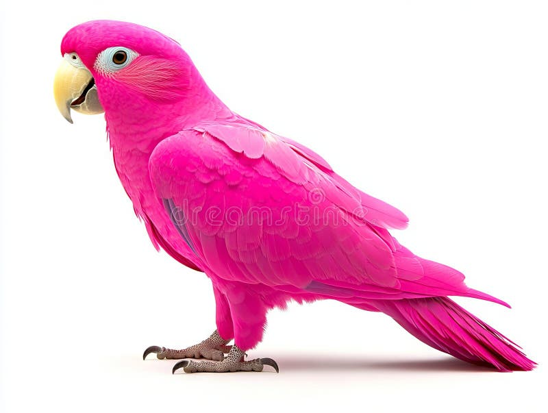 A Pink Parrot Standing on a White Surface Stock Photo - Image of ...