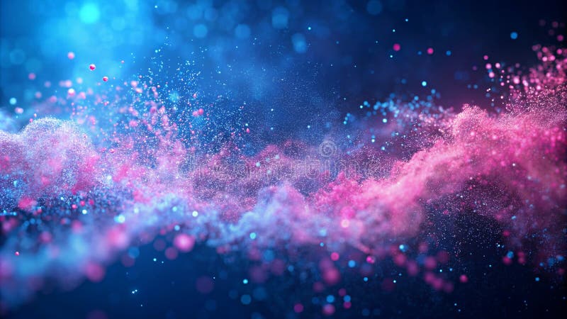 Pink Particles Creating a Misty Effect on a Solid Blue Background AI ...