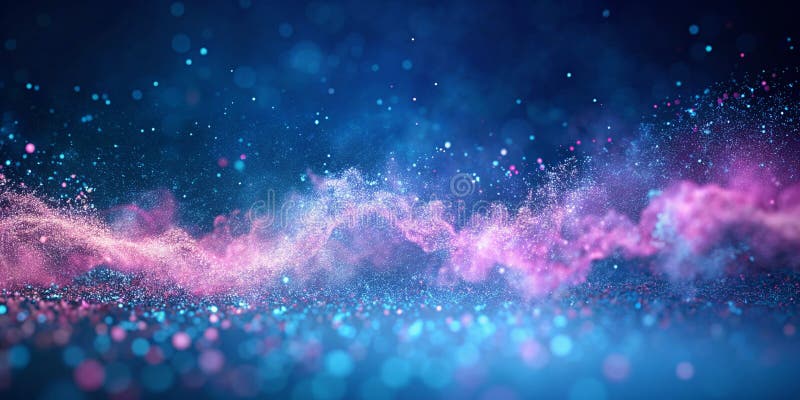 Pink Particles Creating a Misty Effect on a Solid Blue Background AI ...