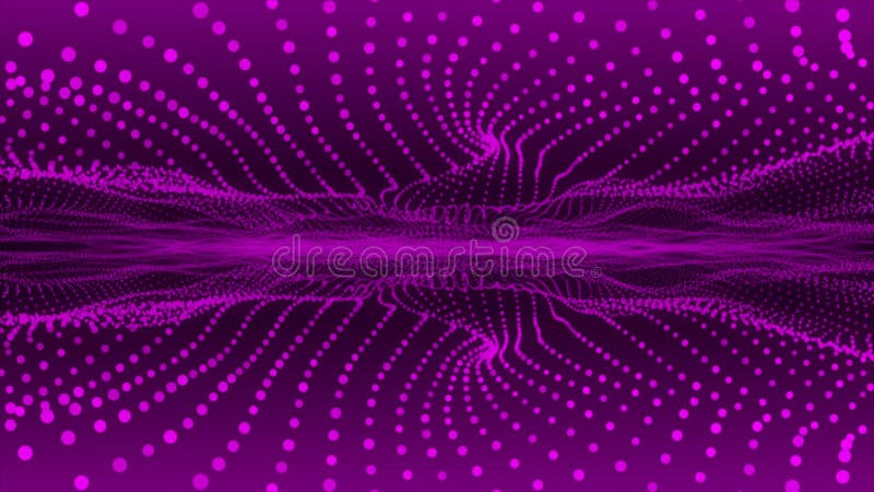 Pink Particles Flowing Fluid Waves Background. Abstract Liquid Pattern ...