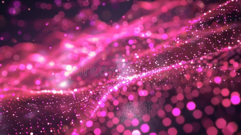Pink Particles Form a Glowing Wave AIG535 Stock Photo - Image of ...