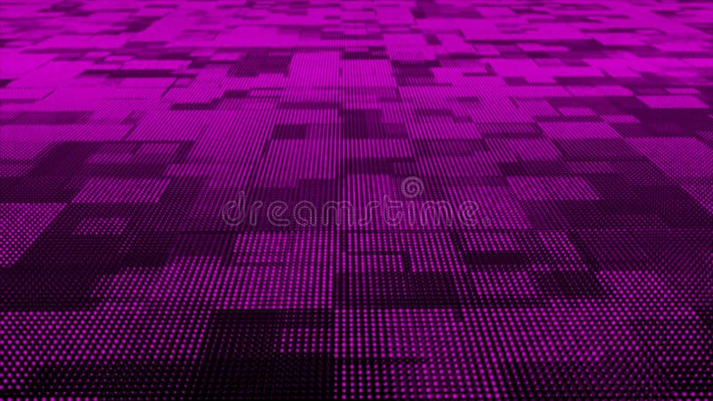 Pink Particles Square Box Pattern Moving 3d Technology Cyberspace ...