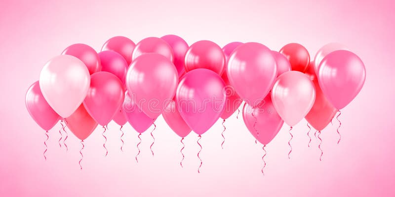 Pink party balloons stock illustration. Illustration of birthday - 10491781