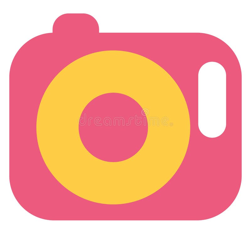 Pink Camera, Illustration, Vector on White Background Stock ...