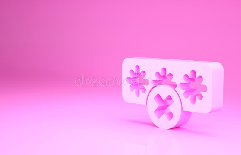 Pink Password Protection and Safety Access Icon Isolated on Blue ...